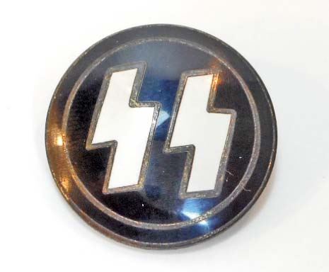 GERMAN NAZI WAFFEN SS ENAMELED RUNIC BADGE