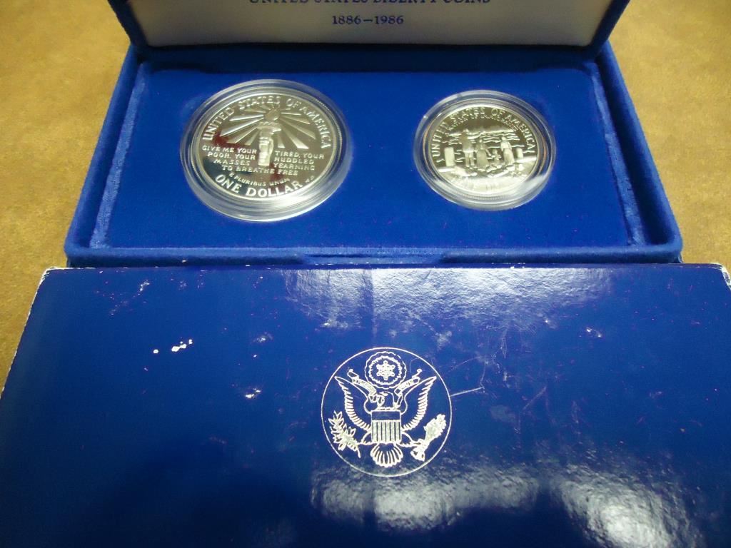 1986-S STATUE OF LIBERTY 2 COIN PROOF SET ORIGINAL US MINT PACKAGING