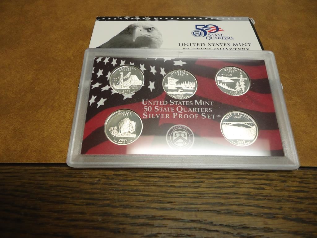 2005 SILVER US 50 STATE QUARTERS PROOF SET WITHBOX