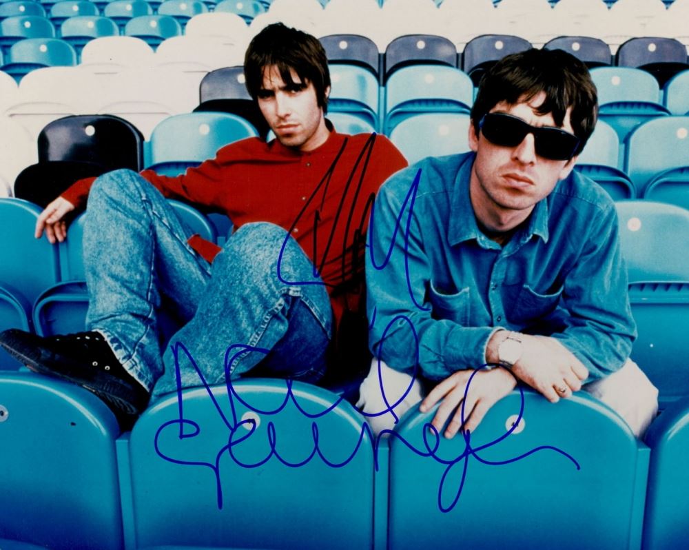 Liam Gallagher & Noel Gallagher Signed "Oasis" 8x10 Photo (JSA ALOA)