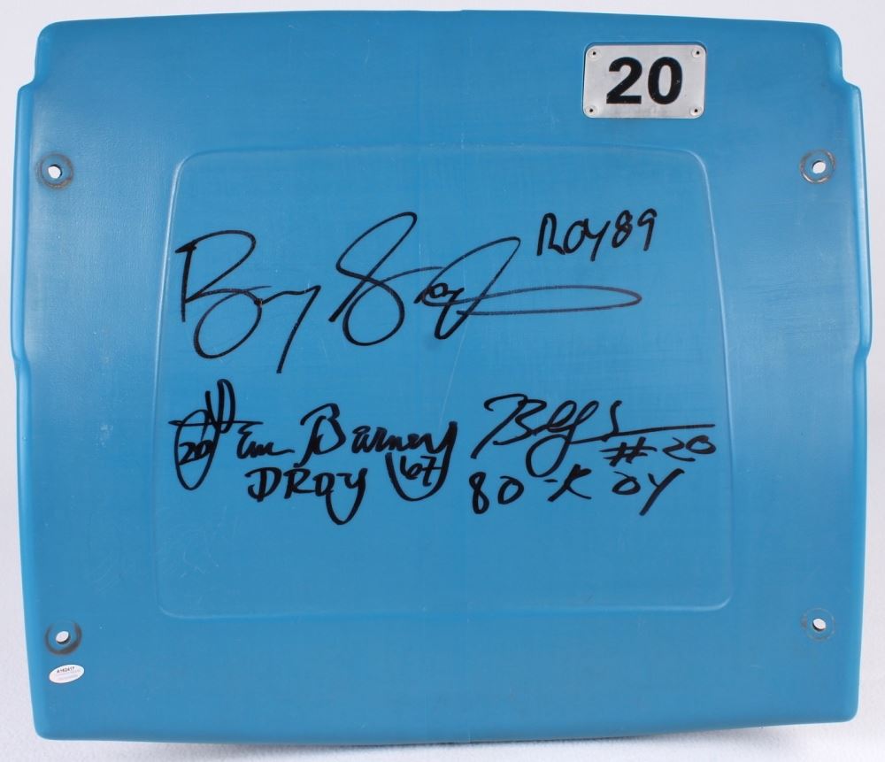 Barry Sanders, Lem Barney & Billy Sims Signed Silverdome Stadium Blue ...