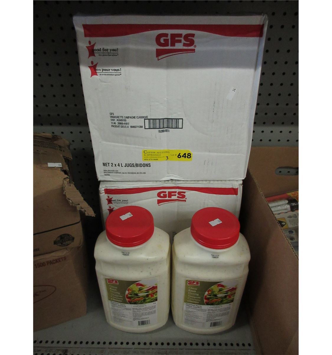 6 x 4 Litre jugs of Ranch dressing