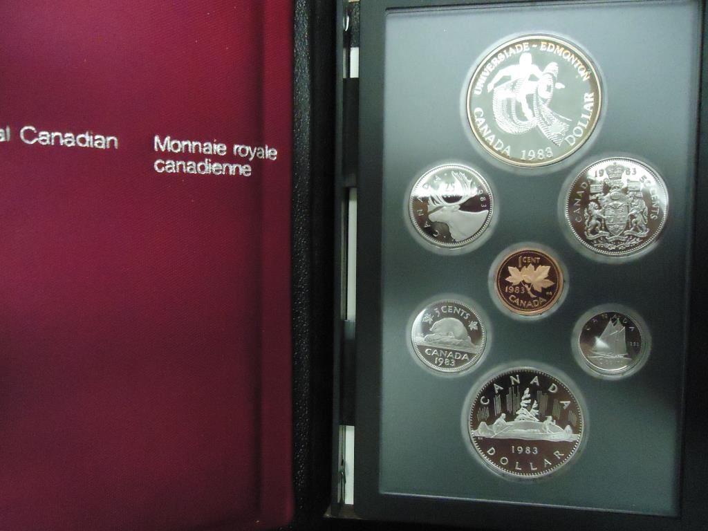 1983 CANADA DOUBLE DOLLAR PROOF SET EDMONTON, ORIGINAL ROYAL CANADIAN MINT PACKAGING