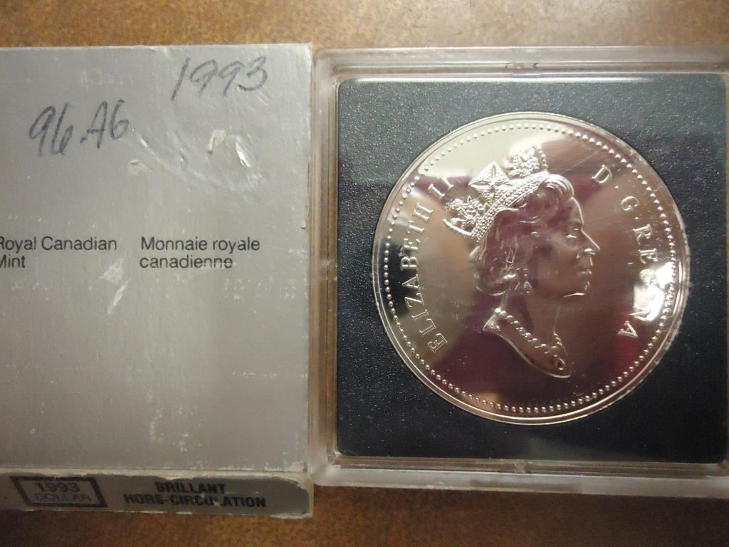 1993 CANADA STANLEY CUP SILVER DOLLAR UNC .7487 OZ. ASW, ORIGINAL ROYAL ...