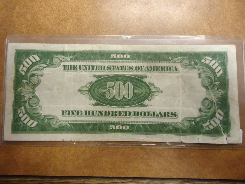 1934 $500.00 FRN TAPED NEAT OLD BILL