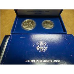 1986-S STATUE OF LIBERTY PROOF 2 COIN SET ORIGINAL US MINT PACKAGING