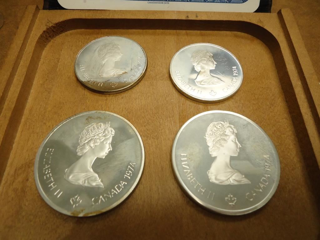 1974 CANADA 4 COIN SILVER PROOF SET FOR THE 1976 MONTREAL OLYMPICS ...