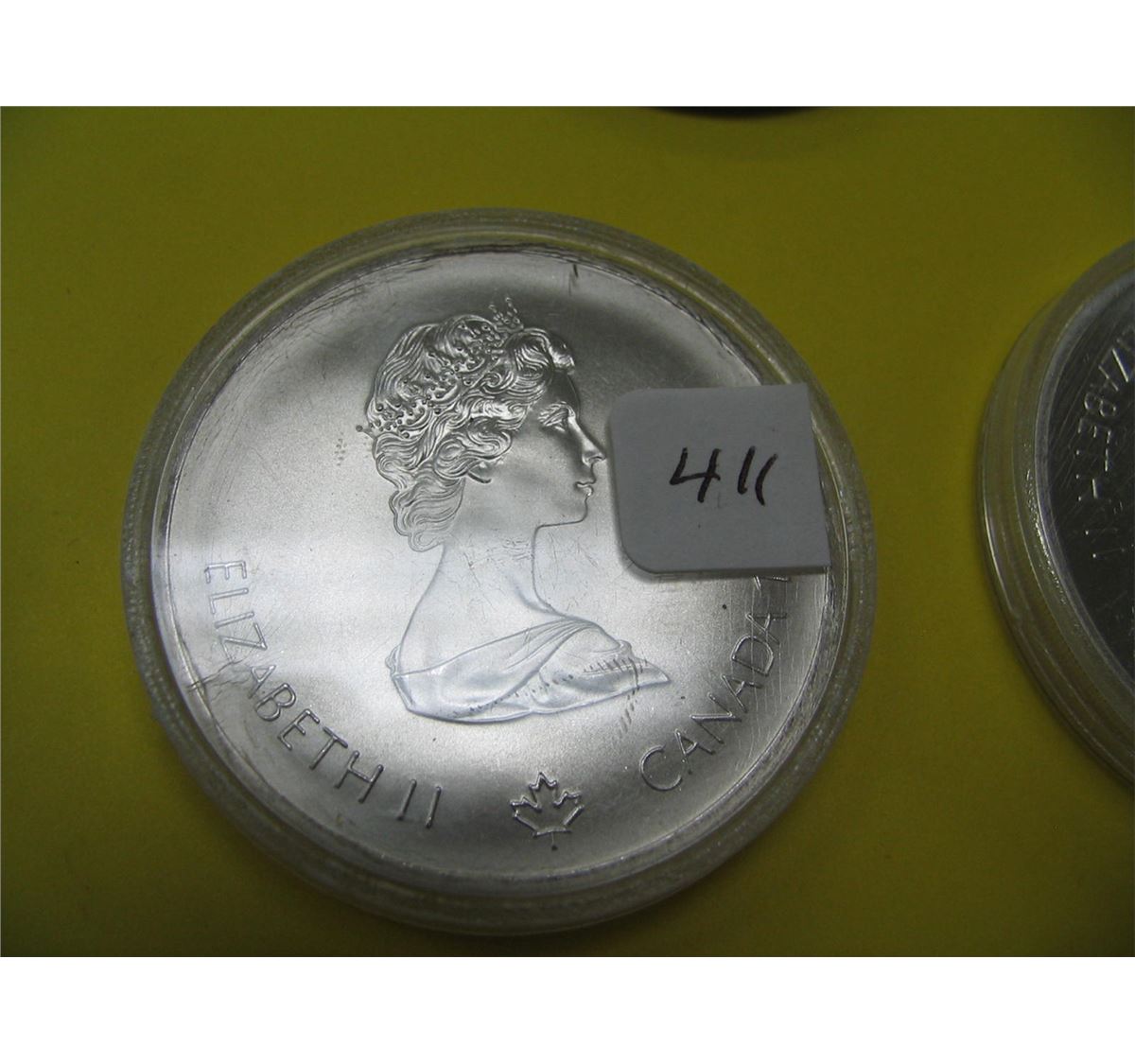 1974 - '76 Montreal Olympic Silver Ten Dollar Coin - Encased