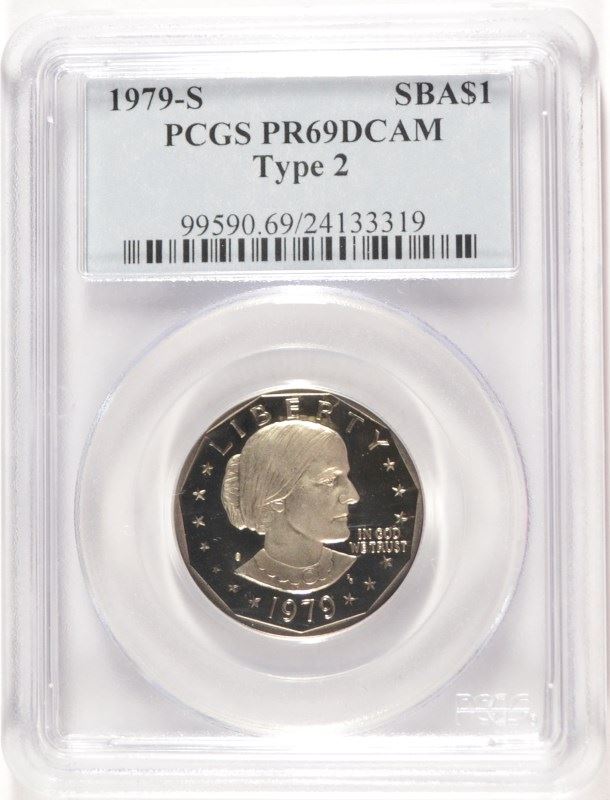 1979-S (TYPE 2) PROOF SUSAN B ANTHONY DOLLAR PCGS PR-69 DCAM