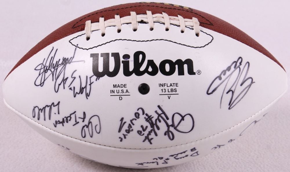 Multi-Signed Football with (14) Signatures Including Doug Plank, Jay ...