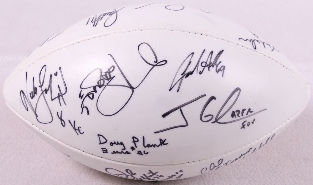 Multi-Signed Football with (14) Signatures Including Doug Plank, Jay ...