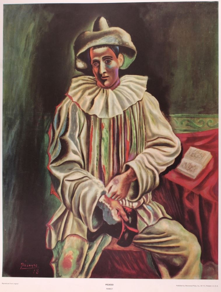 Picasso "Pierrot" Vintage 1960s 22x28 Vintage LE Official Authorized ...