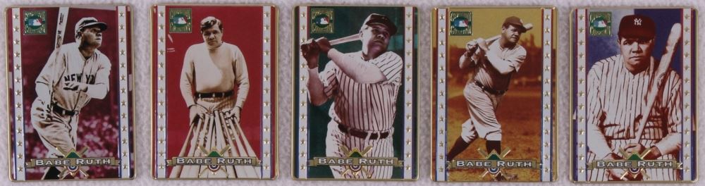 Set of (5) Metallic Impressions Babe Ruth Embossed Metal Collector ...