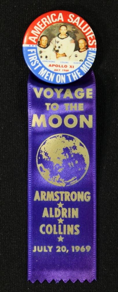 Vintage Original Apollo 11 Pin & Ribbon from 1969 with Neil Armstrong ...