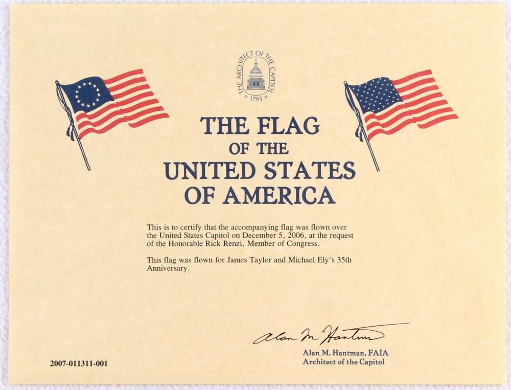 United States Capitol American Flag (Architect of the Capitol COA)