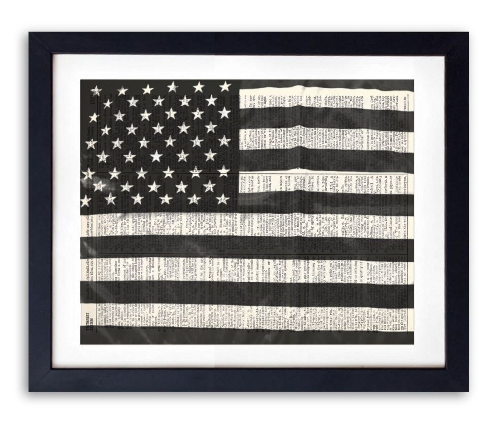 American Flag Unique Original Antique Dictionary Page Art Print