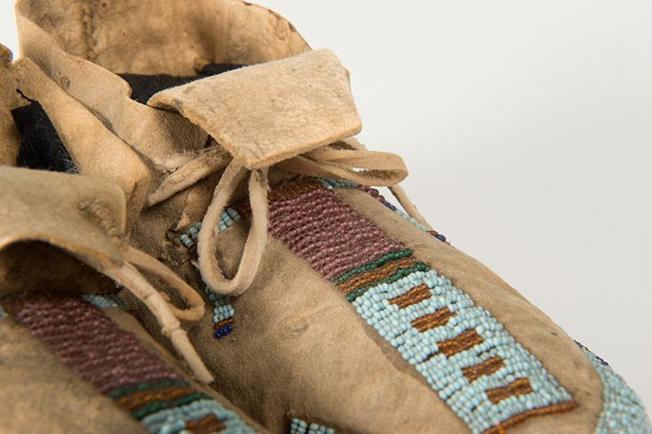 Ute Beaded Child's Moccasins, 7 ¼" long