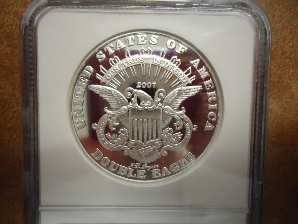 2007 PRIVATE ISSUE "PROPOSED MOTTO" DOUBLE EAGLE 1 OZ. PURE SILVER ...