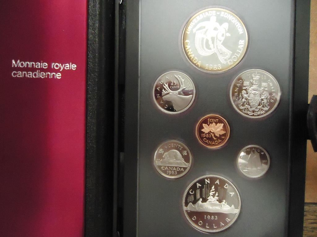1983 CANADA DOUBLE DOLLAR PROOF SET EDMONTON SILVER, ORIGINAL ROYAL ...