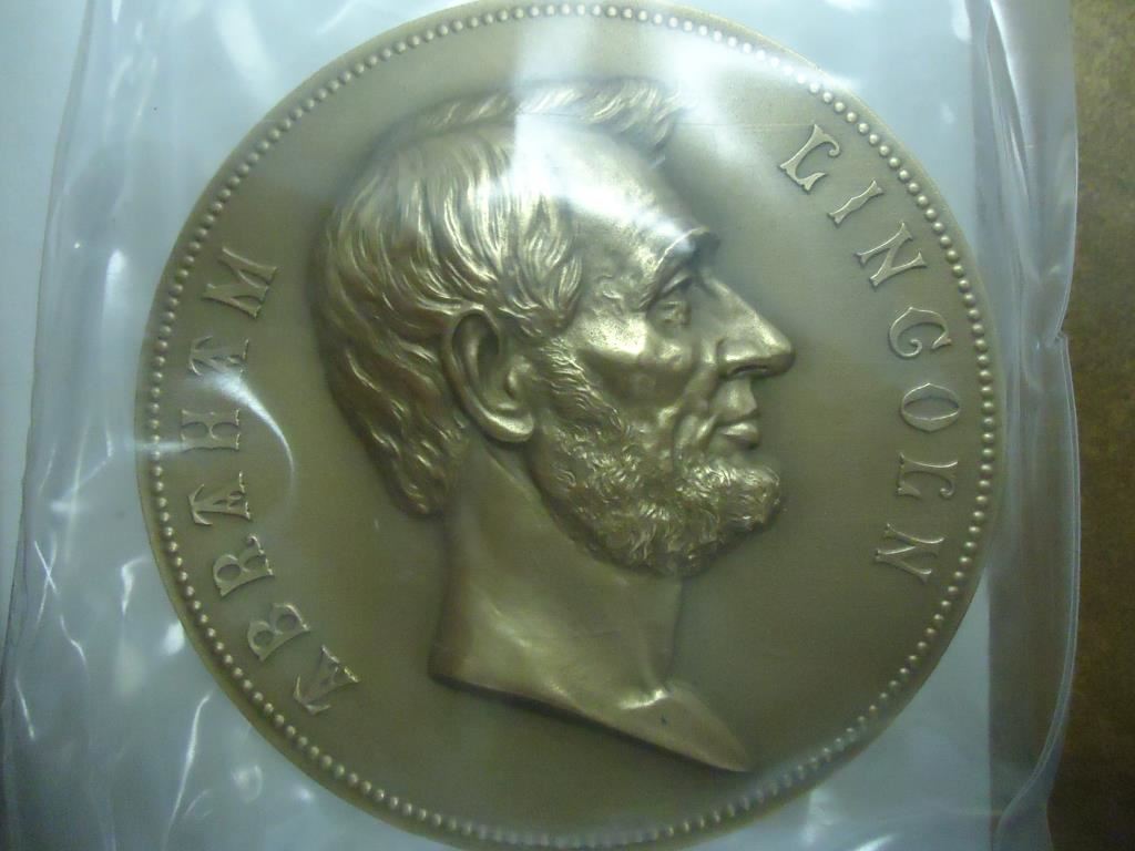 US MINT LIST MEDAL #116 3" BRONZE HIGH RELIEF ABRAHAM LINCOLN ...