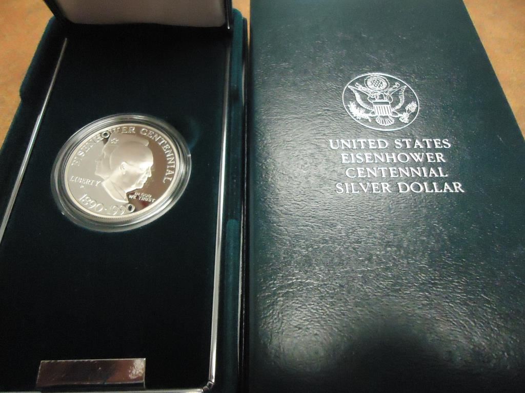 1990-P EISENHOWER CENTENNIAL PROOF SILVER DOLLAR ORIGINAL US MINT PACKAGING