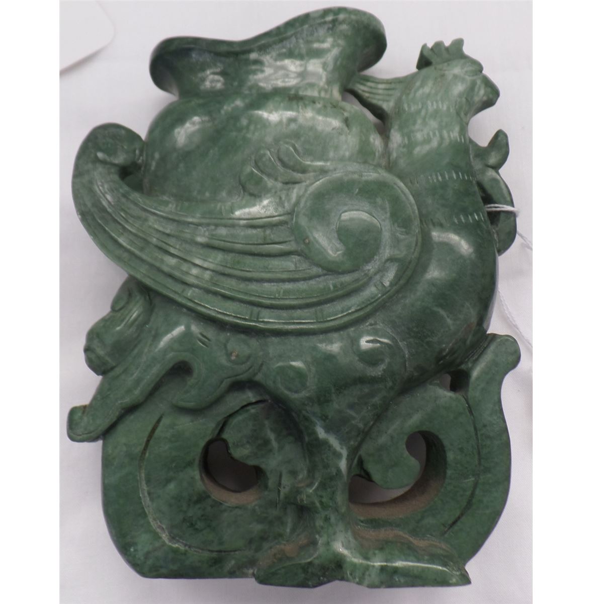 Pair of Chinese Jade Rooster Vases