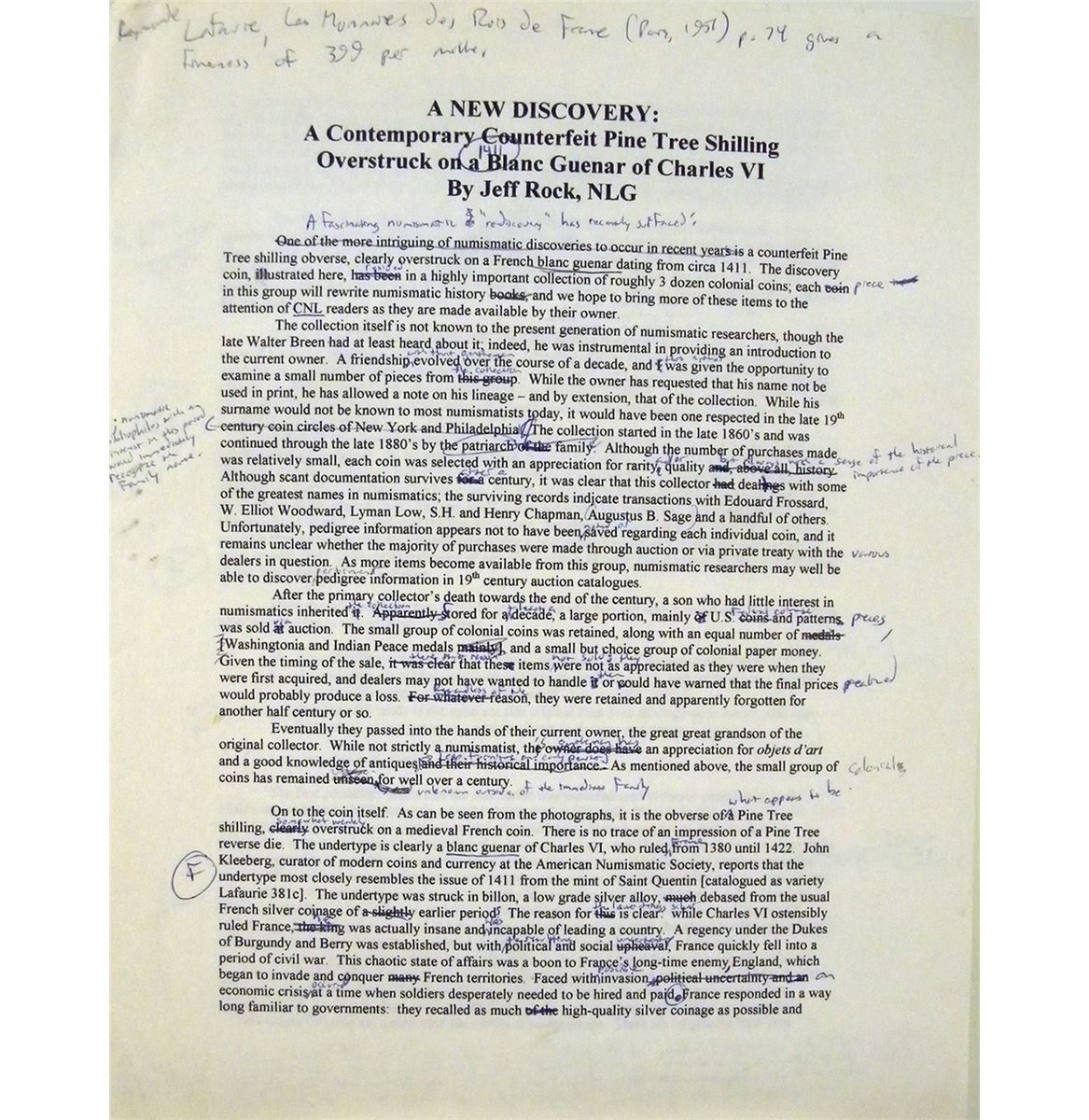 Jeff Rock Manuscript on a Controversial Colonial