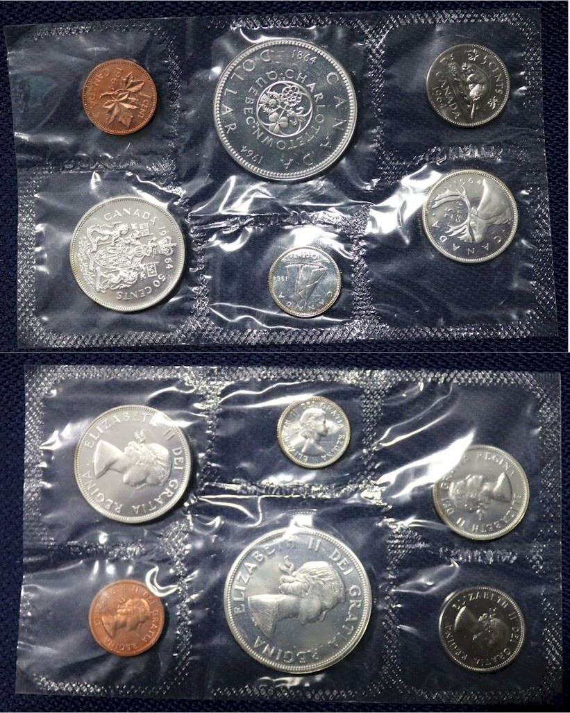 1964 Canada silver Proof-like Uncirculated Set in original pliofilm plastic