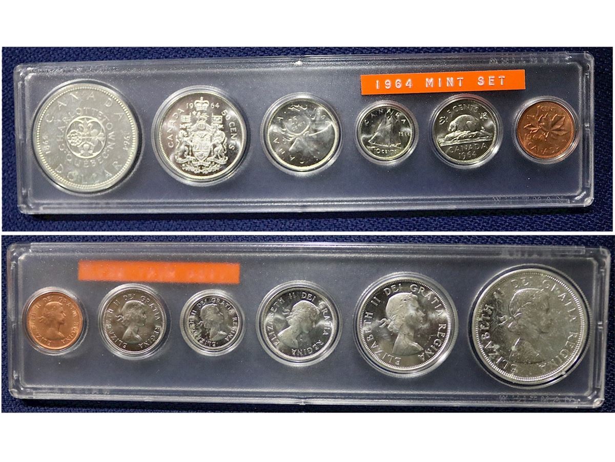 1964 Canada silver 6-coin Year Set in Snap Lock Case