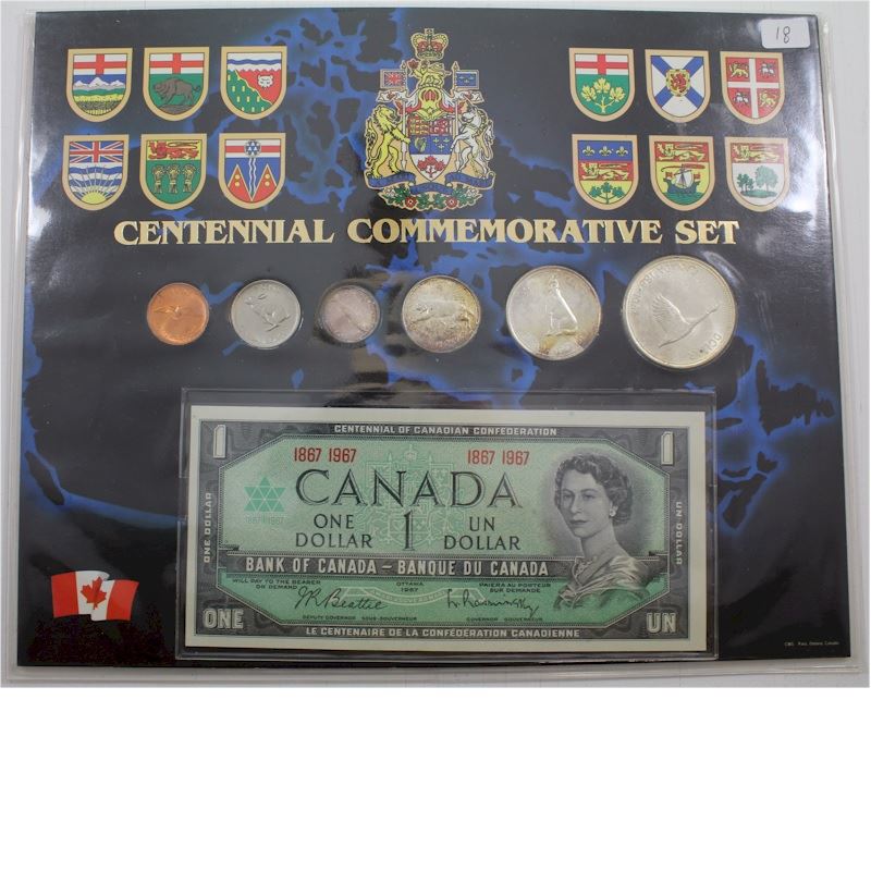 1967 Canada Centennial Commemorative Set - 6-coin Decimal Set and 1967 ...