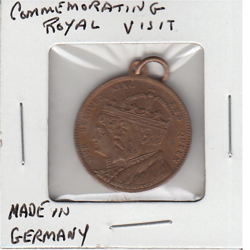 "Our Beloved King and Queen" Token Commemorating Royal Visit.