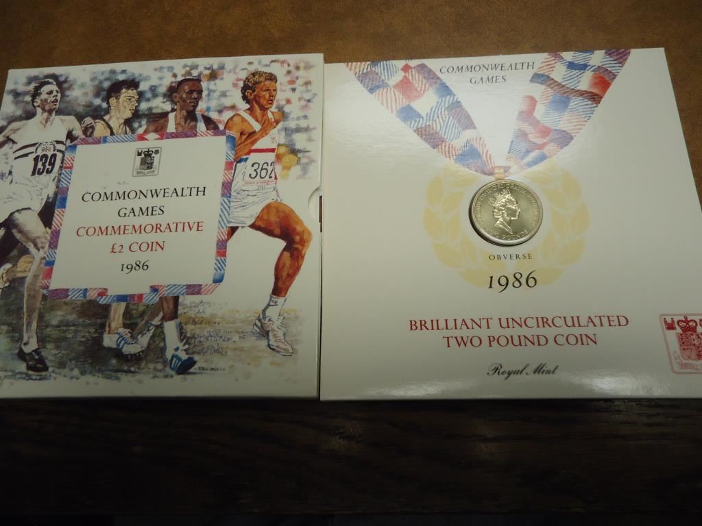 1986 UNITED KINGDOM 2 POUND COMMONWEALTH GAMES COMMEMORATIVE COIN ...