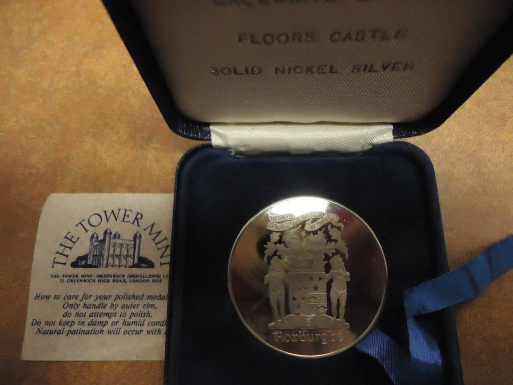 FLOORS CASTLE PROOF MEDALLION IN SOLID NICKEL SILVER, BY THE TOWER MINT