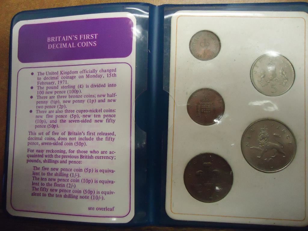 BRITAINS 1ST DECIMAL COIN SET AS SHOWN