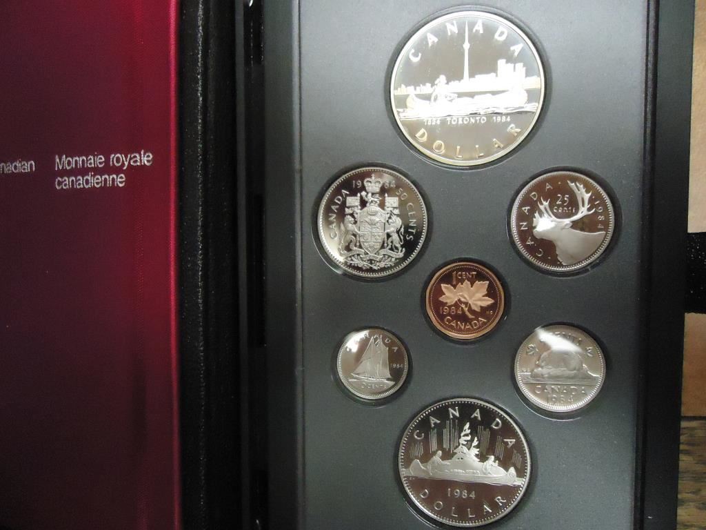 1984 CANADA DOUBLE DOLLAR PROOF SET TORONTO ORIGINAL ROYAL CANADIAN ...