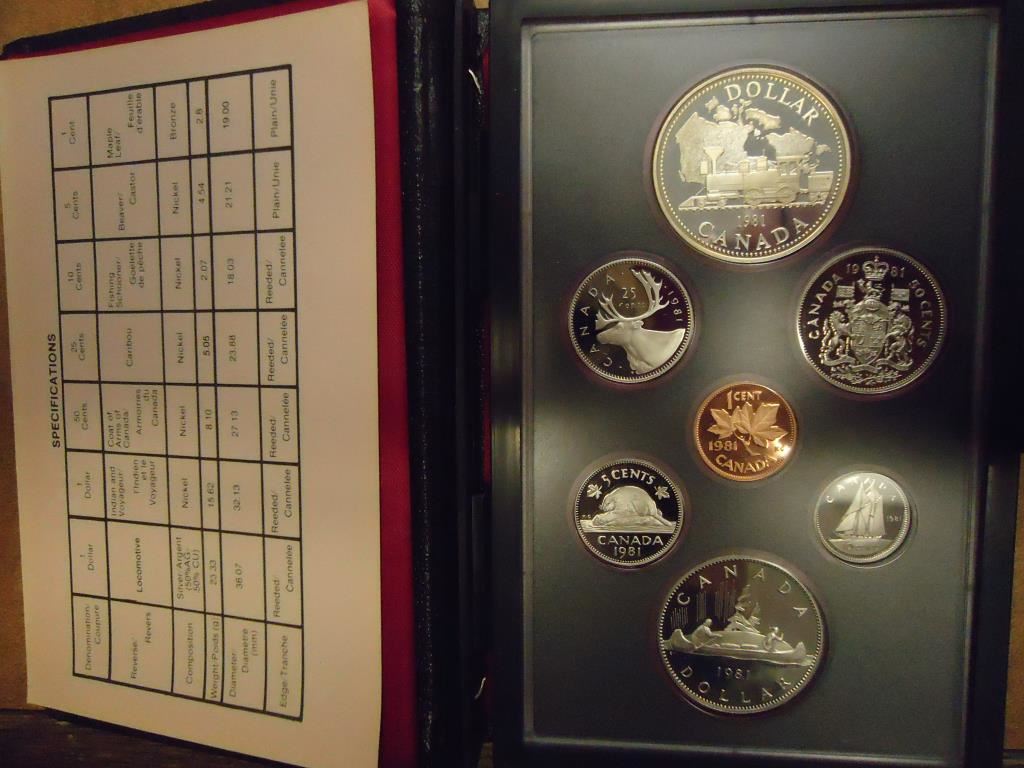 1981 CANADA DOUBLE DOLLAR PROOF SET LOCOMOTIVE SILVER, ORIGINAL ROYAL ...