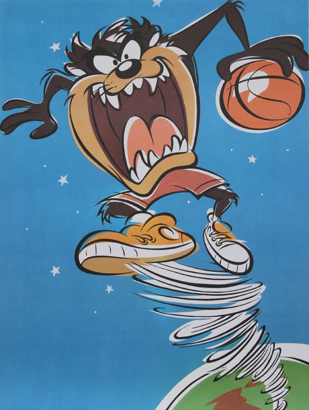 Warner Brothers, Taz with Basketball, Poster