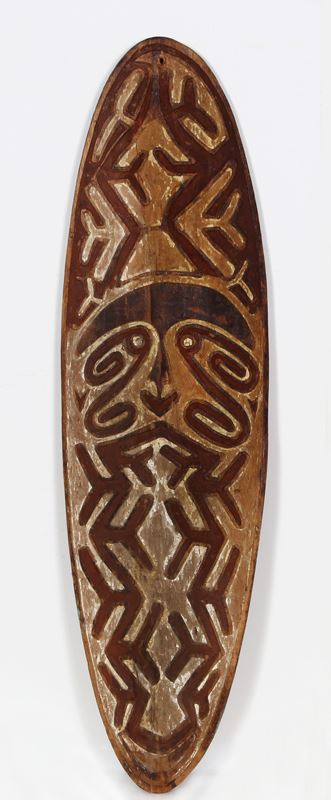 Polynesian Style Shield I, Hand-Carved Wood
