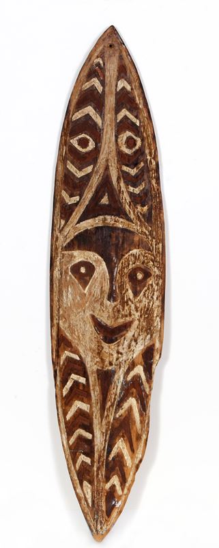 Polynesian Style Shield IV, Hand-Carved Wood