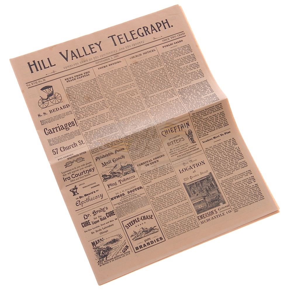 Back To The Future 3 - 1885 Hill Valley Telegraph Newspaper - 18248