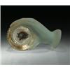 Antique Gillinder turtle and glass hand paperweight, with a brown metal ...