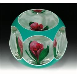 Pairpoint Company crimp rose paperweight, containing an upright rose ...