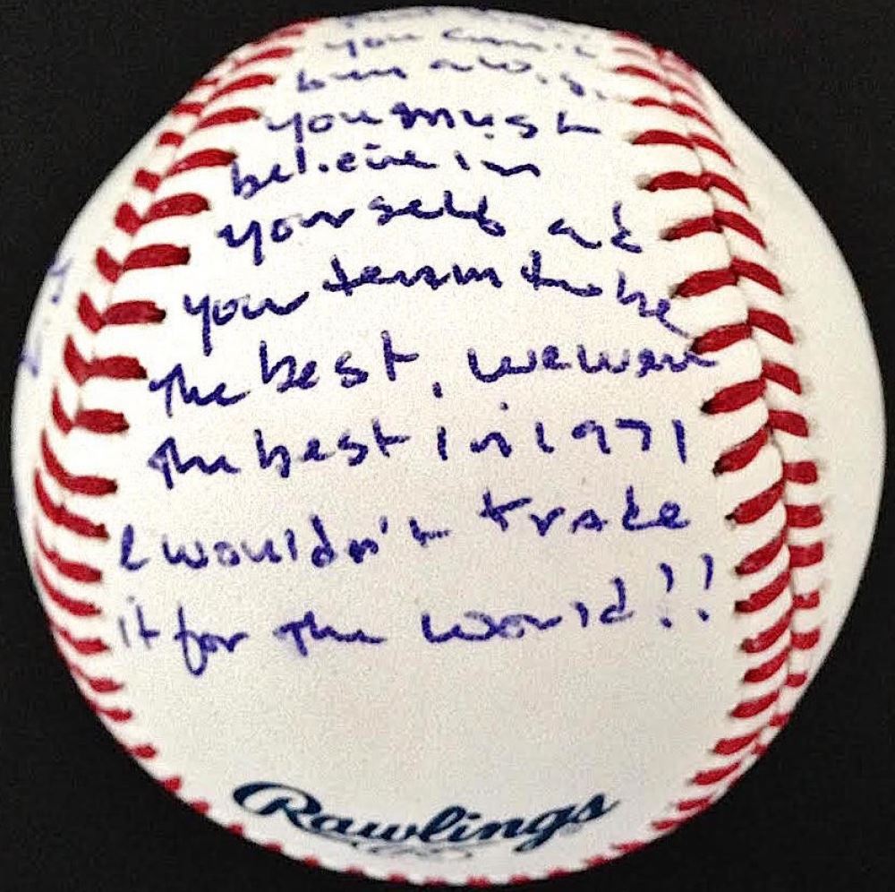 Steve Blass Signed OML "1971 World Series-Game 7 Winner" Story Ball ...