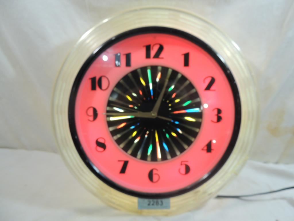 RETRO PSYCHEDELIC LIGHT UP MOVING CLOCK