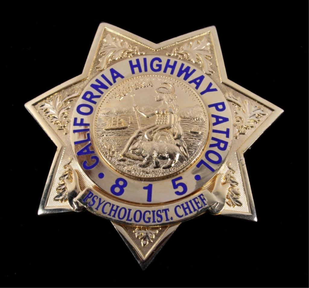 California Highway Patrol Psychologist Chief Badge