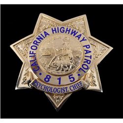 California Highway Patrol Psychologist Chief Badge