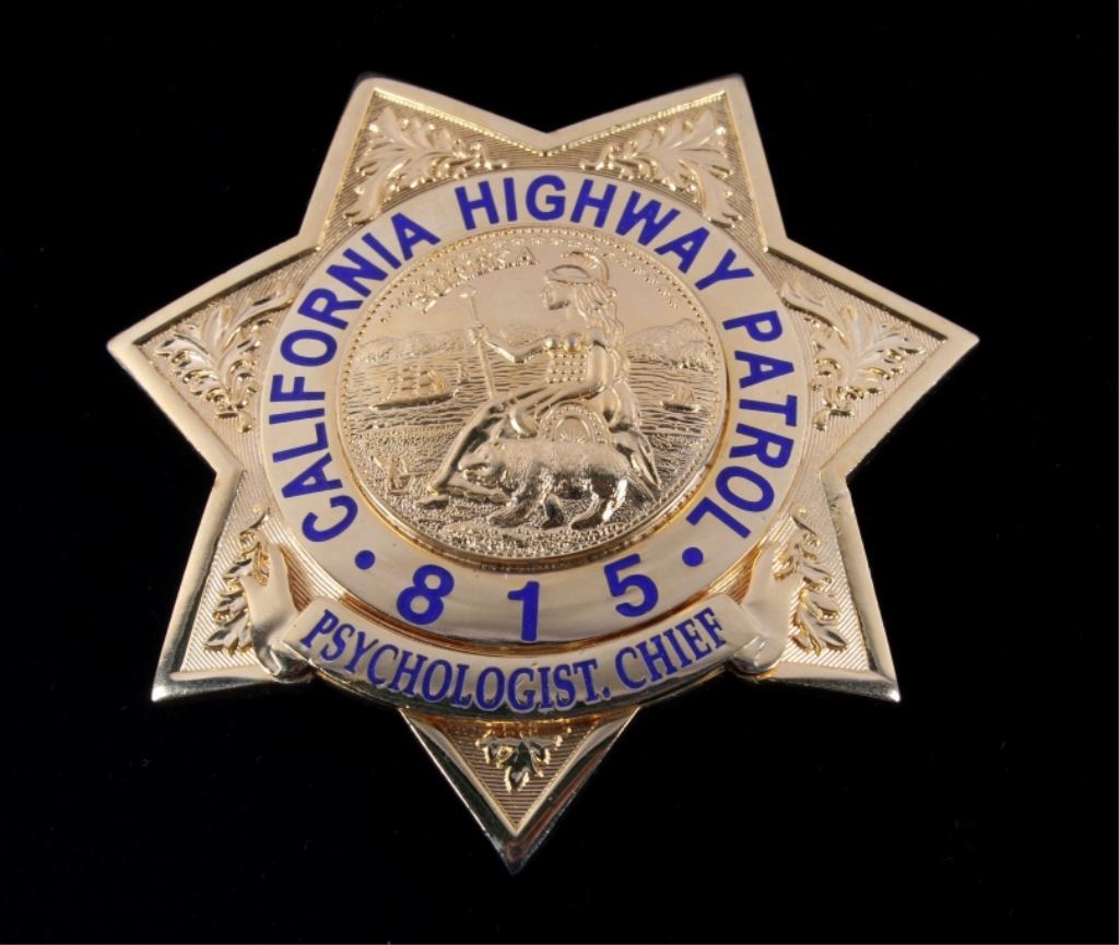 California Highway Patrol Psychologist Chief Badge