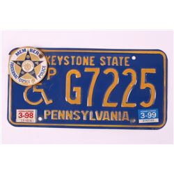 Pennsylvania License Plate w/ FOP Topper