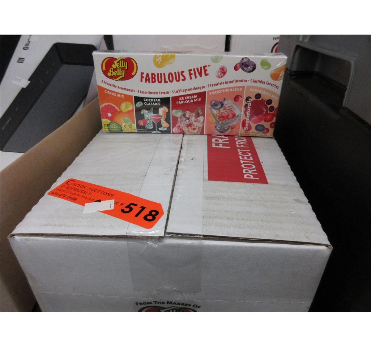 Case of Jelly Belly "Fabulous Five" candy