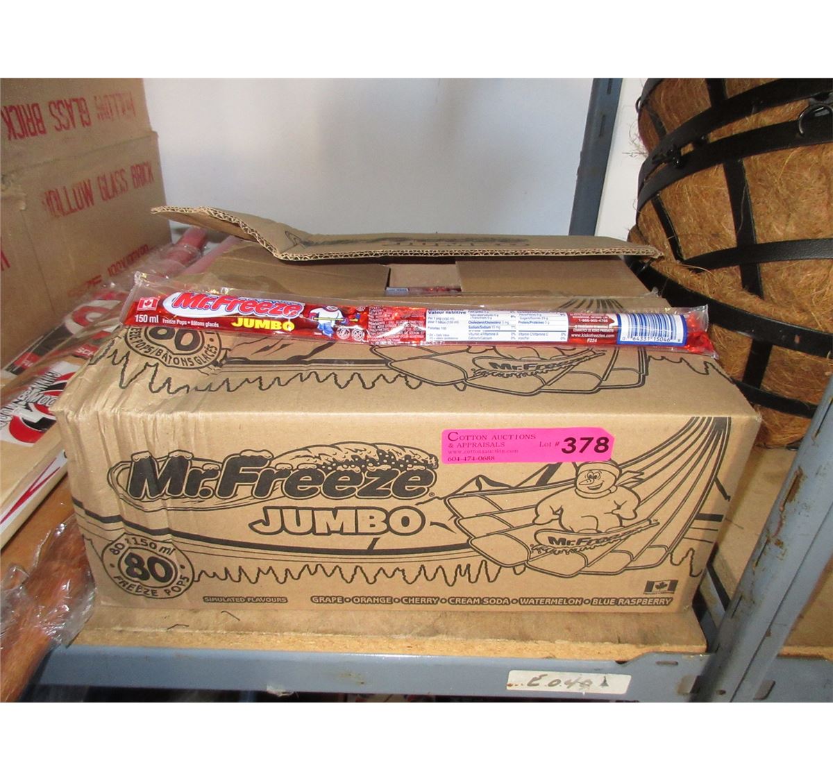 Case of Jumbo Mr. Freeze ice pops